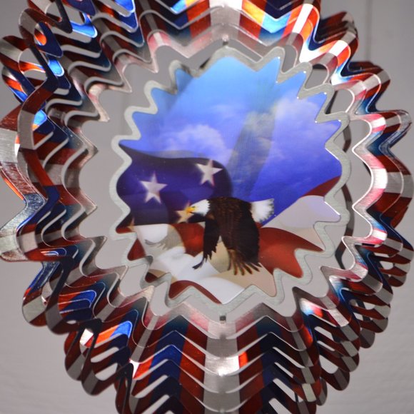 spinfinity | Accents | Large 2 Inch Animated American Eagle And Flag ...